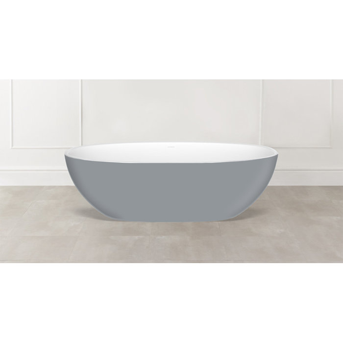 Victoria + Albert Barcelona Painted 70-1/4" x 33-5/8" Freestanding Soaking Bathtub In Volcanic ...
